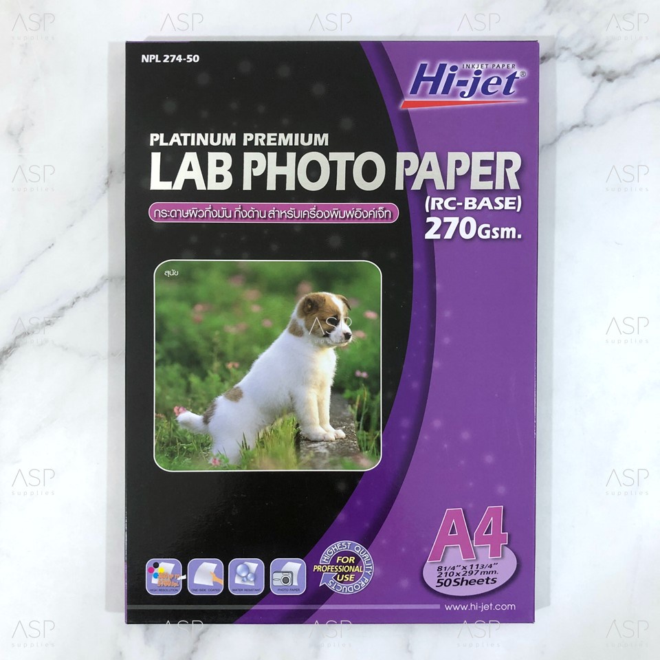 Photo Paper A4 Hi-jet Lab 270 gsm Semi-Glossy Matte Inkjet Printer ...