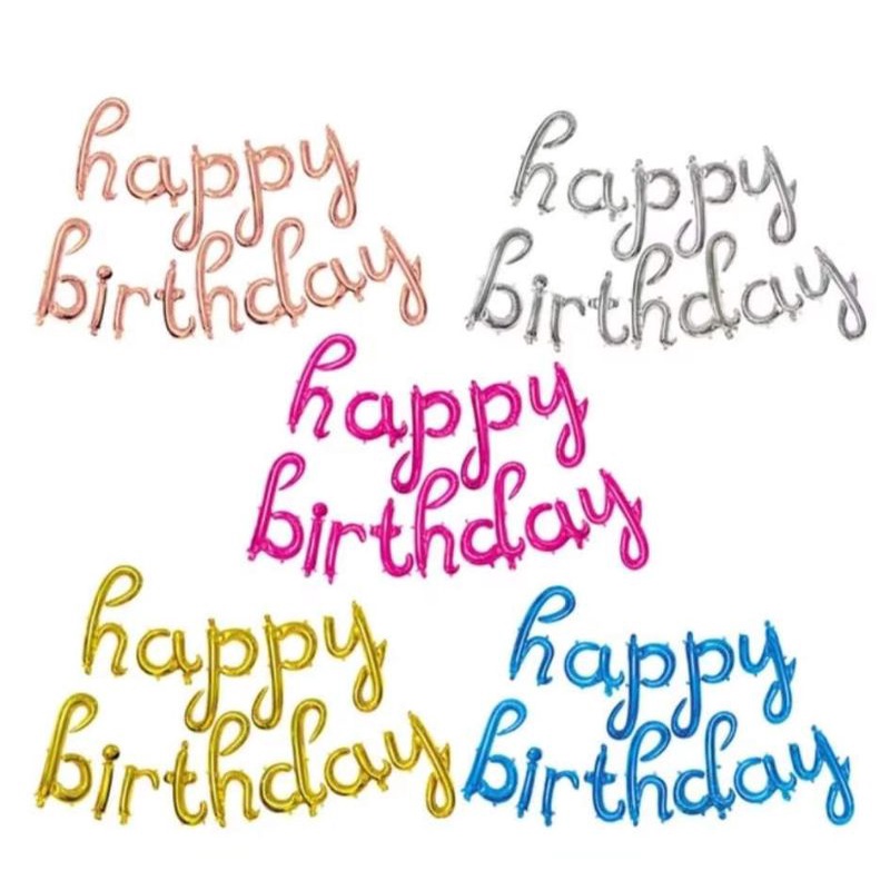 HAPPY BIRTHDAY BANNER(balloons cursive) | Shopee Philippines