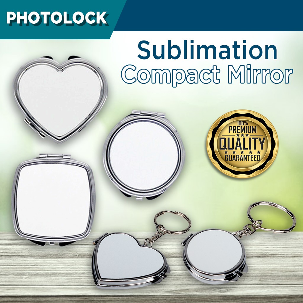 Sublimation Compact Mirror and Double Sided Compact Mirror || Heart ...