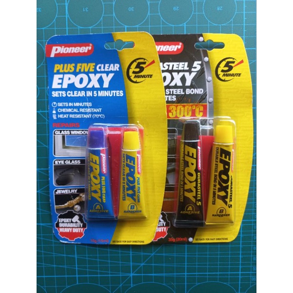 PIONEER Durasteel Epoxy, 35g / PIONEER Plus 5 Clear Epoxy, 15g | Shopee ...