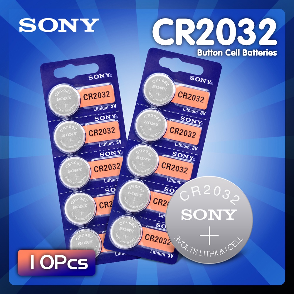 SONY 10pcs CR2032 3V Original Lithium Battery For Watch Remote Control ...
