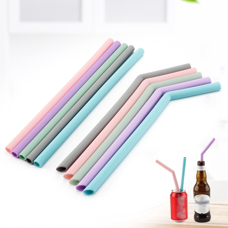 Reusable Silicone Drinking Straws Extra Long Flexible Straws with ...