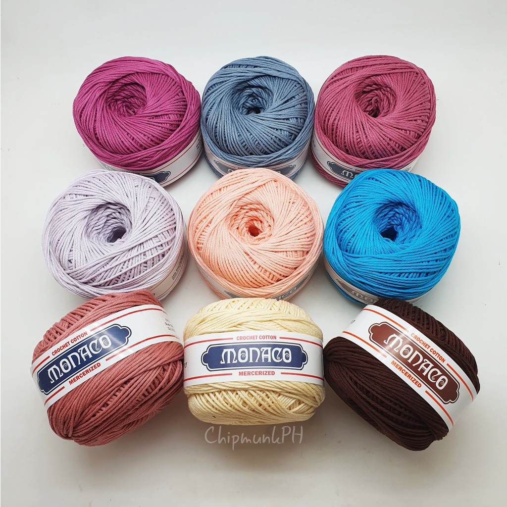 Monaco Mercerized Crochet Cotton 8 Ply 160m SET A | Shopee Philippines