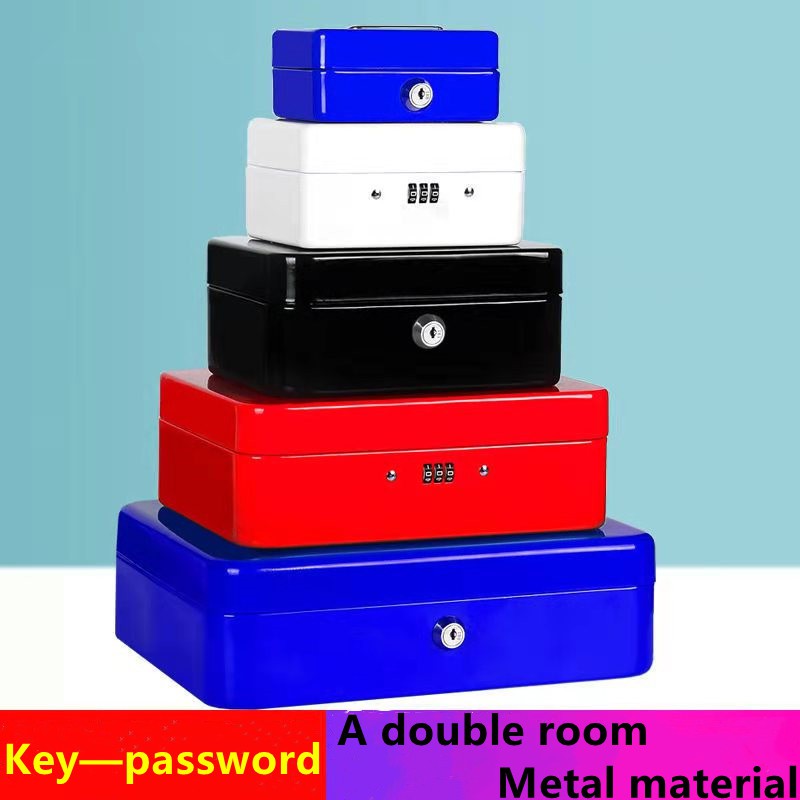 Portable metal cash box with lock cashier box piggy box Mini safe to ...