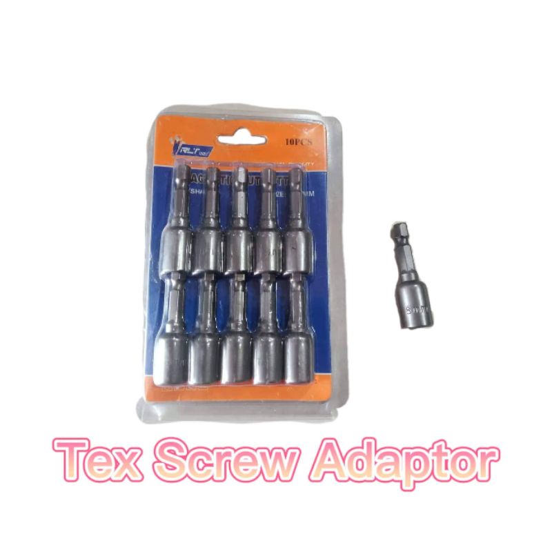 Tex Screw Adaptor magnetic nut socket 8mm Per Box/ Per Pcs || Good ...