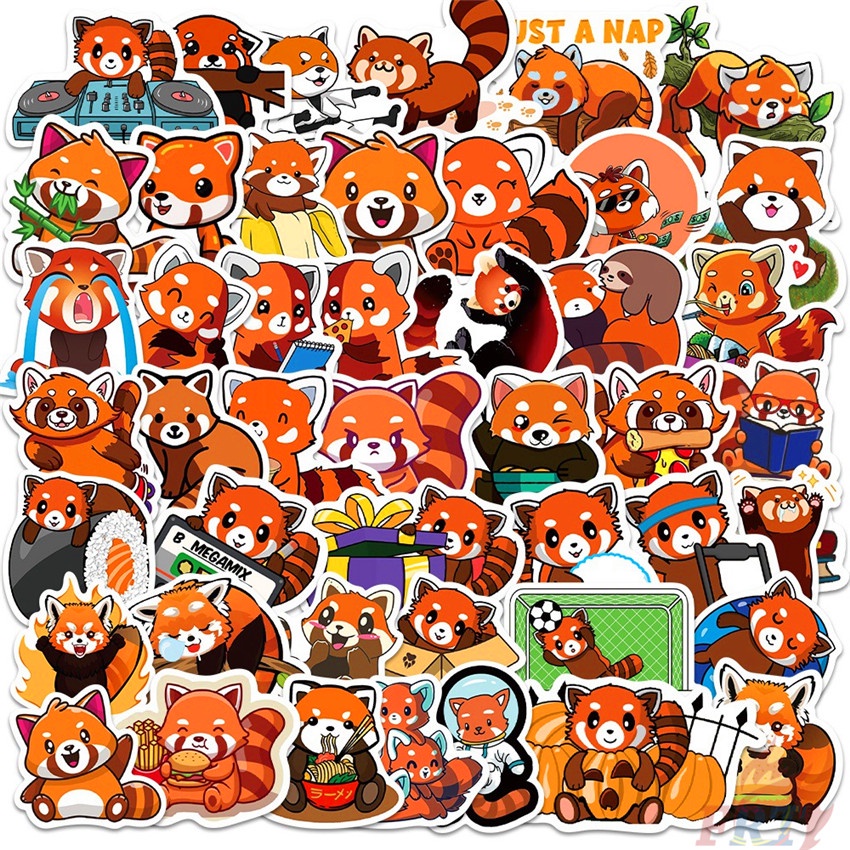 Q Red Panda’s Funny Life Series 01 Stickers 50Pcs/Set Waterproof DIY ...