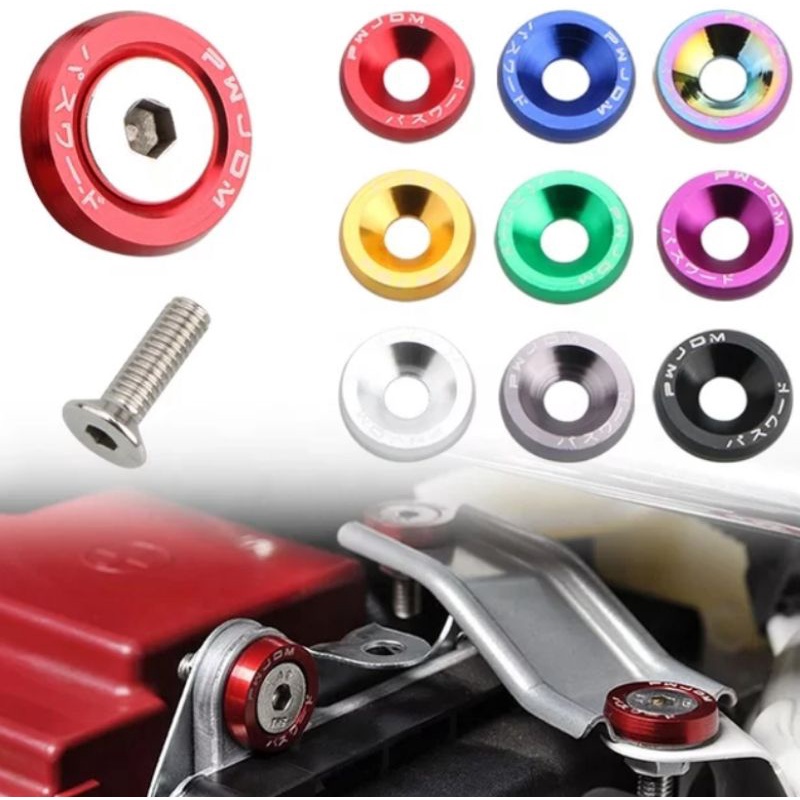 10pcs M6 JDM Style Fender Washers Aluminum Washers screw Bolt | Shopee ...