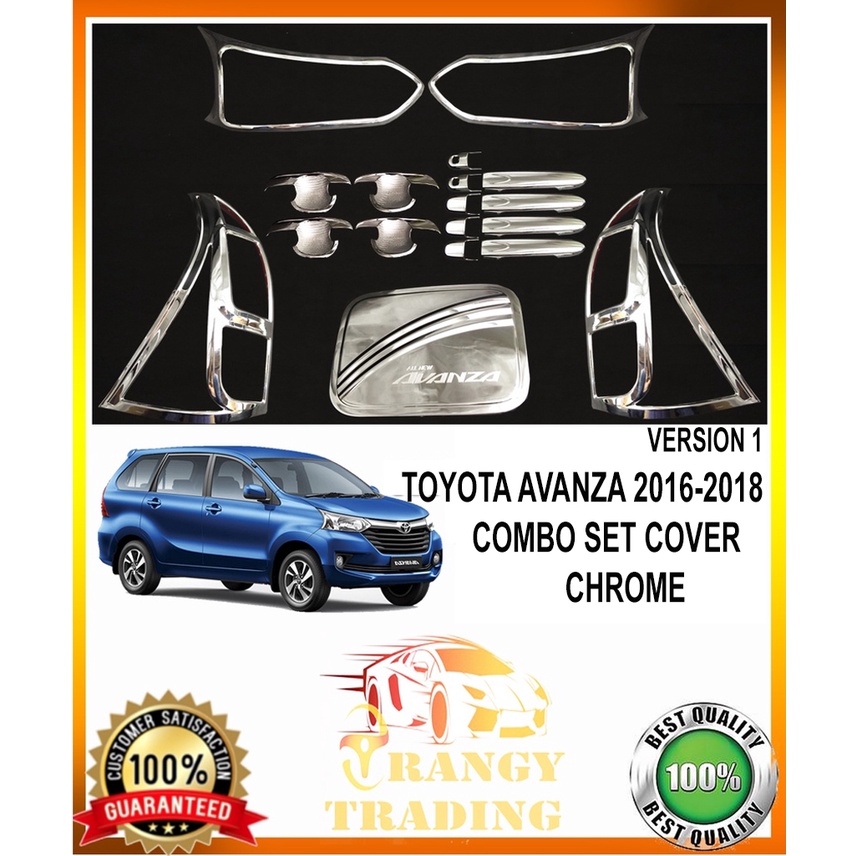 Toyota Avanza 2016 to 2018 V1 Garnish Combo set cover chrome 2017 ( car ...