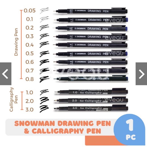 Snowman Drawing Pen FT700 0.05-0.8 And Calligraphy Pen 1.0-3.0 Unit ...