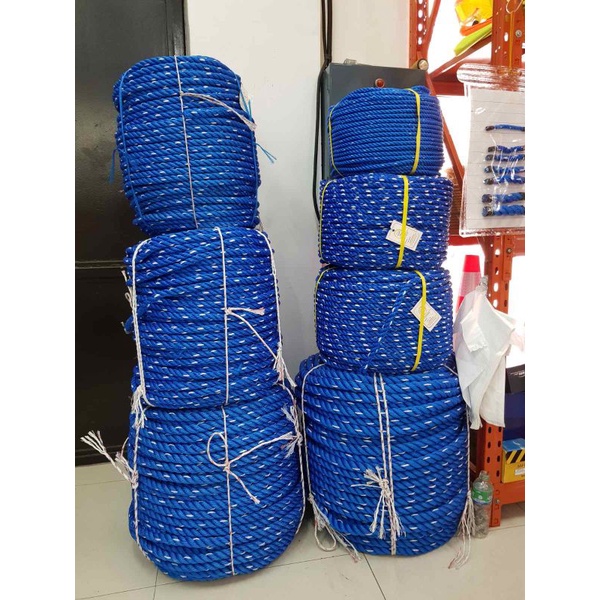 NYLON ROPE / POLYETHELENE ROPE (blue-white only) 10mm 12mm 14mm 16mm ...