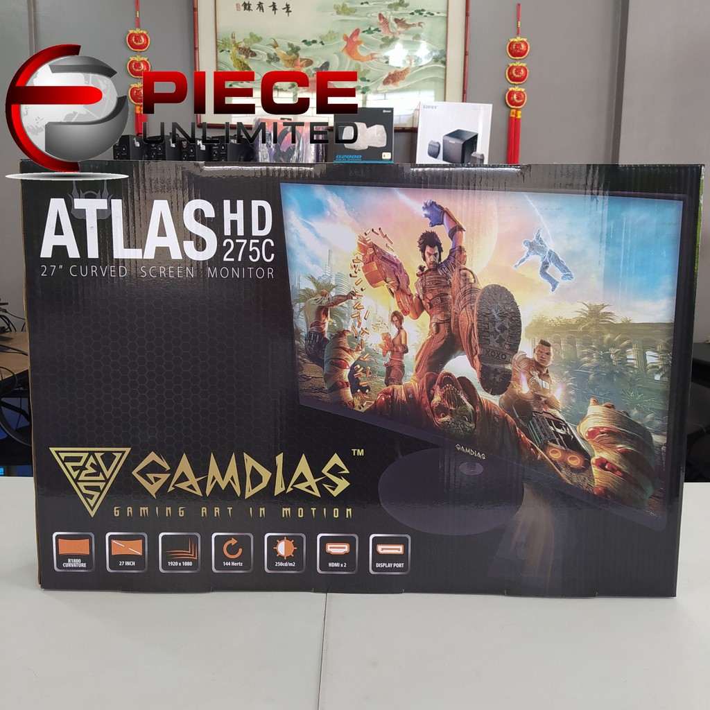 Gamdias Atlas HD 275C (27") Curved Gaming Monitor 144hz Full HD ...