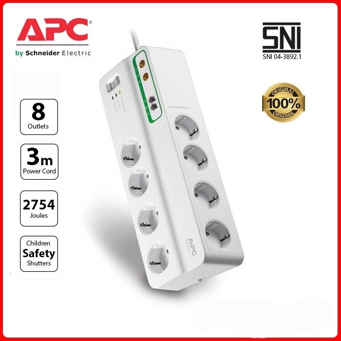 Apc Power Surge Protector 8 sockets + Telephone + Coax PMF83VT-GR ...