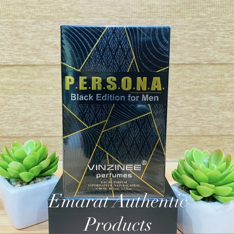 Vinzinee Perfume PERSONA BLACK EDITION (MEN) 50ml | Shopee Philippines