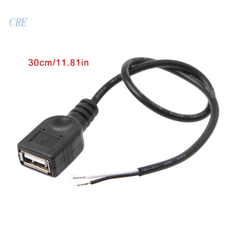 CRE 1Pc USB 2.0 Female Jack 2 Pin 2 Wire Power Charge Cable Cord ...