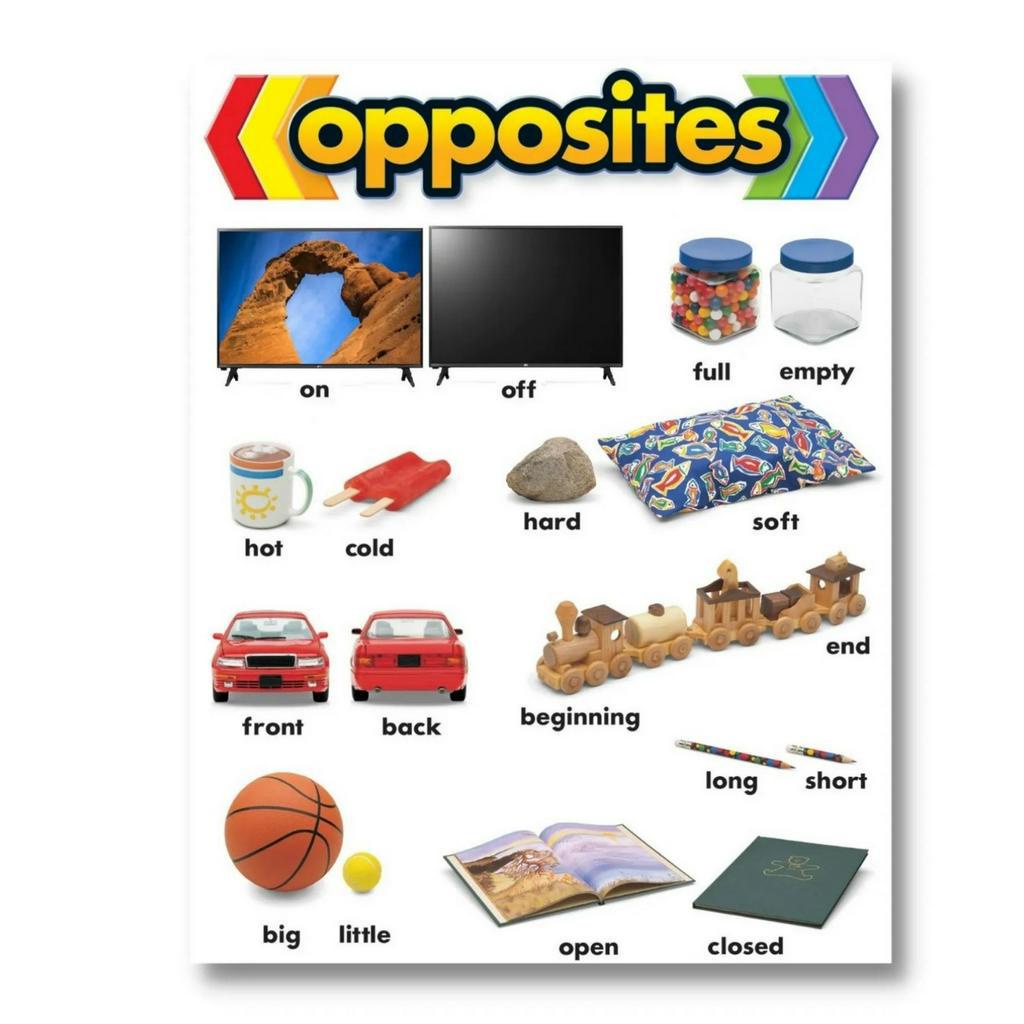 Laminated Opposites Charts, Educational Charts, Antonyms Charts for ...