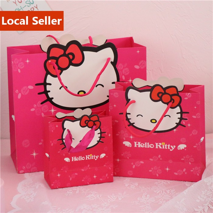 Present Premium Hello Kitty Paper Bag Shopping Birthday Baking Wedding ...
