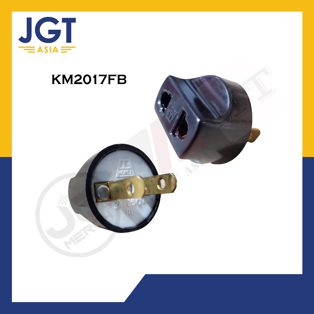 Kopez KM Conversion Plug with Flat Pin - Brown, 3A-250V (KM2017FB ...