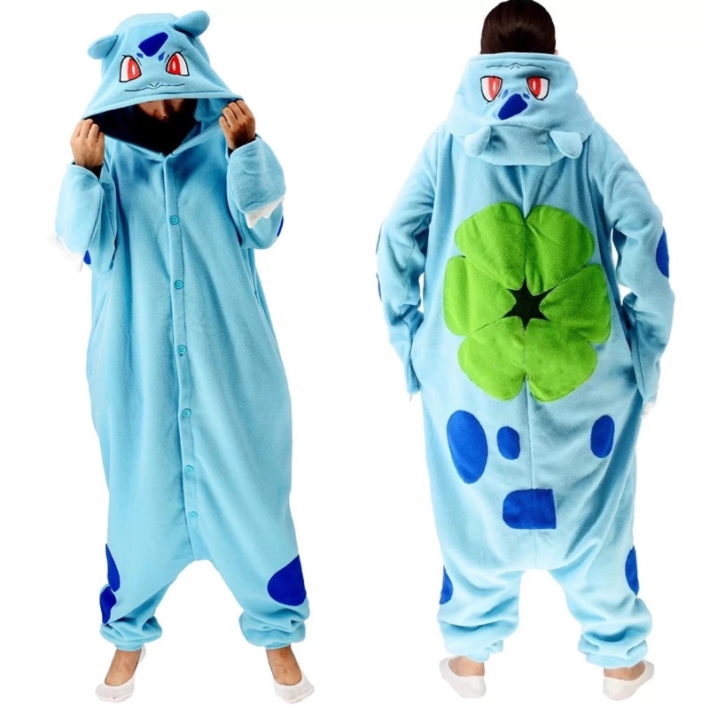 Bulbasaur Pokemon Character Overall Kigurumi Onesie Pajamas Sleepwear ...