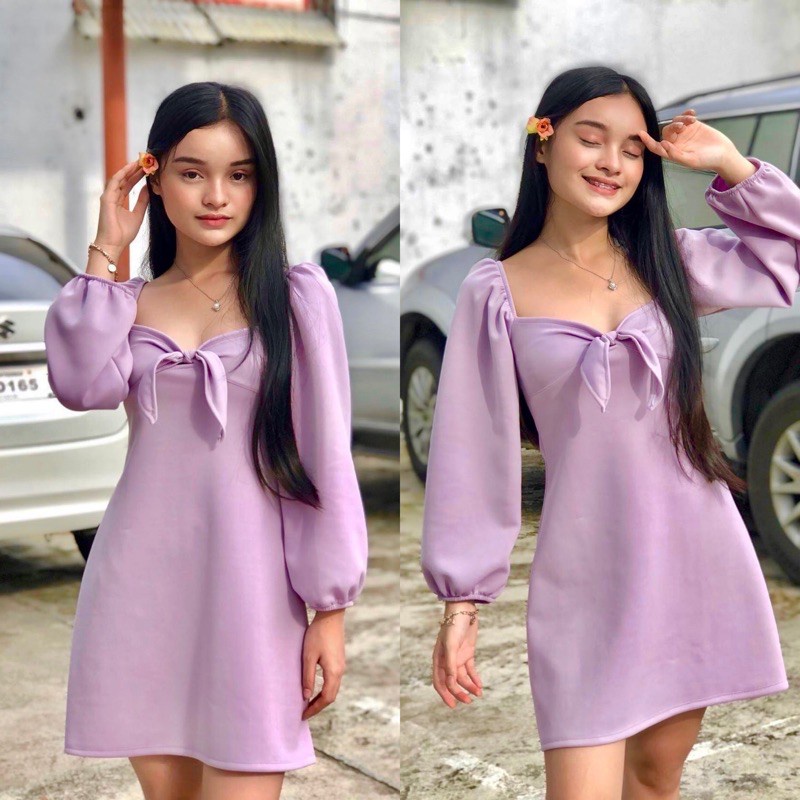SS Tony Puff Sleeves Dress Long Sleeve Dresses | Shopee Philippines