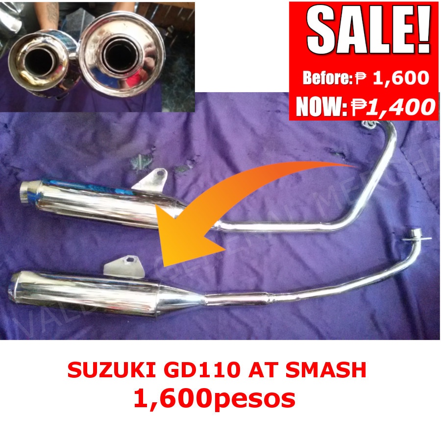 Suzuki Smash 115 , Stainless Chicken Pipe, Full System Muffler , "SMASH ...