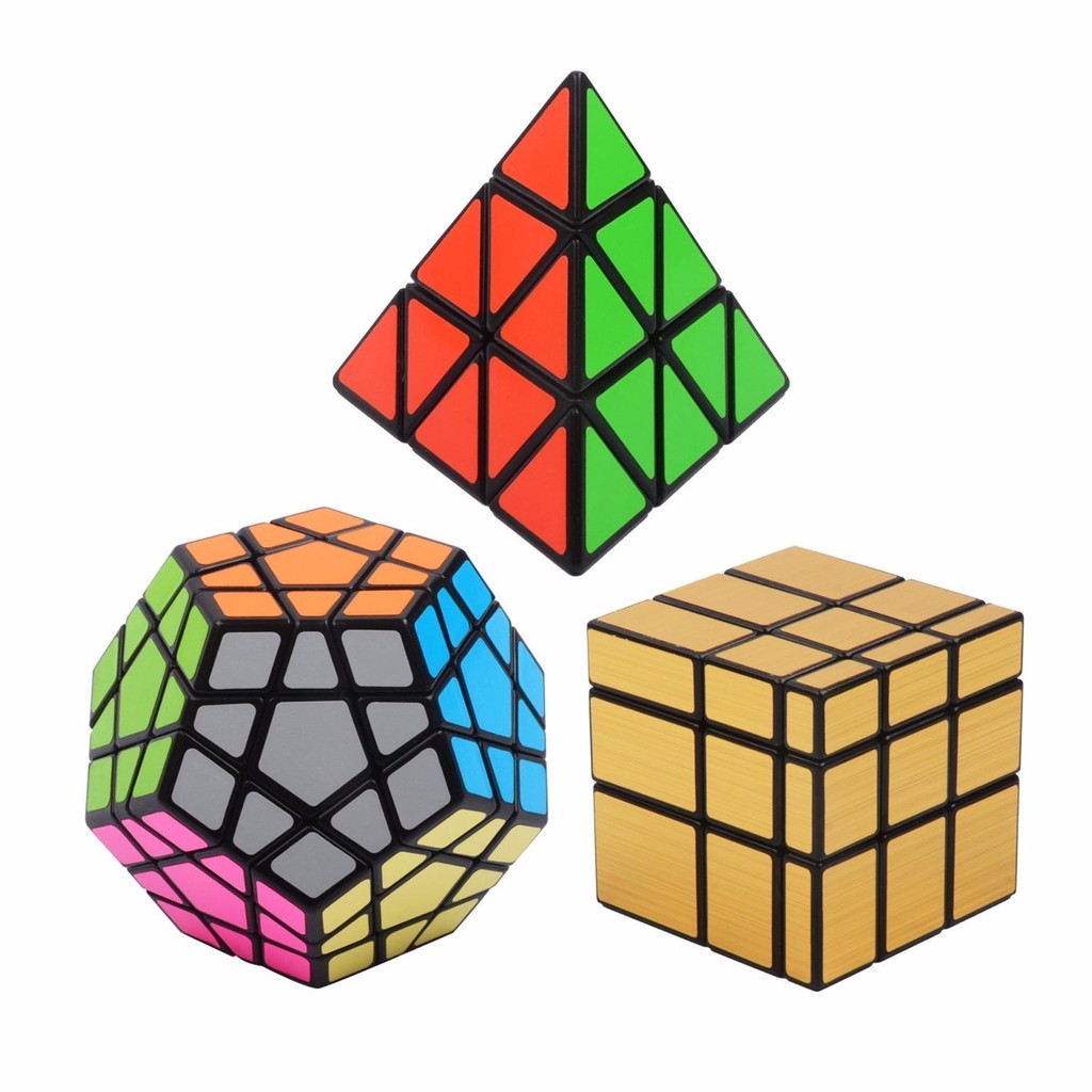 Mirror Gold,Megaminx,Pyraminx Magic Cube Bundle Set Black | Shopee ...
