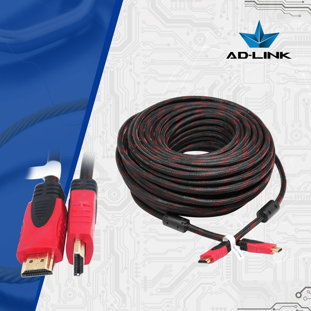 Ad-Link HDMI Cable M-M 20 Meters Copper And Steel Red Mesh | Shopee ...
