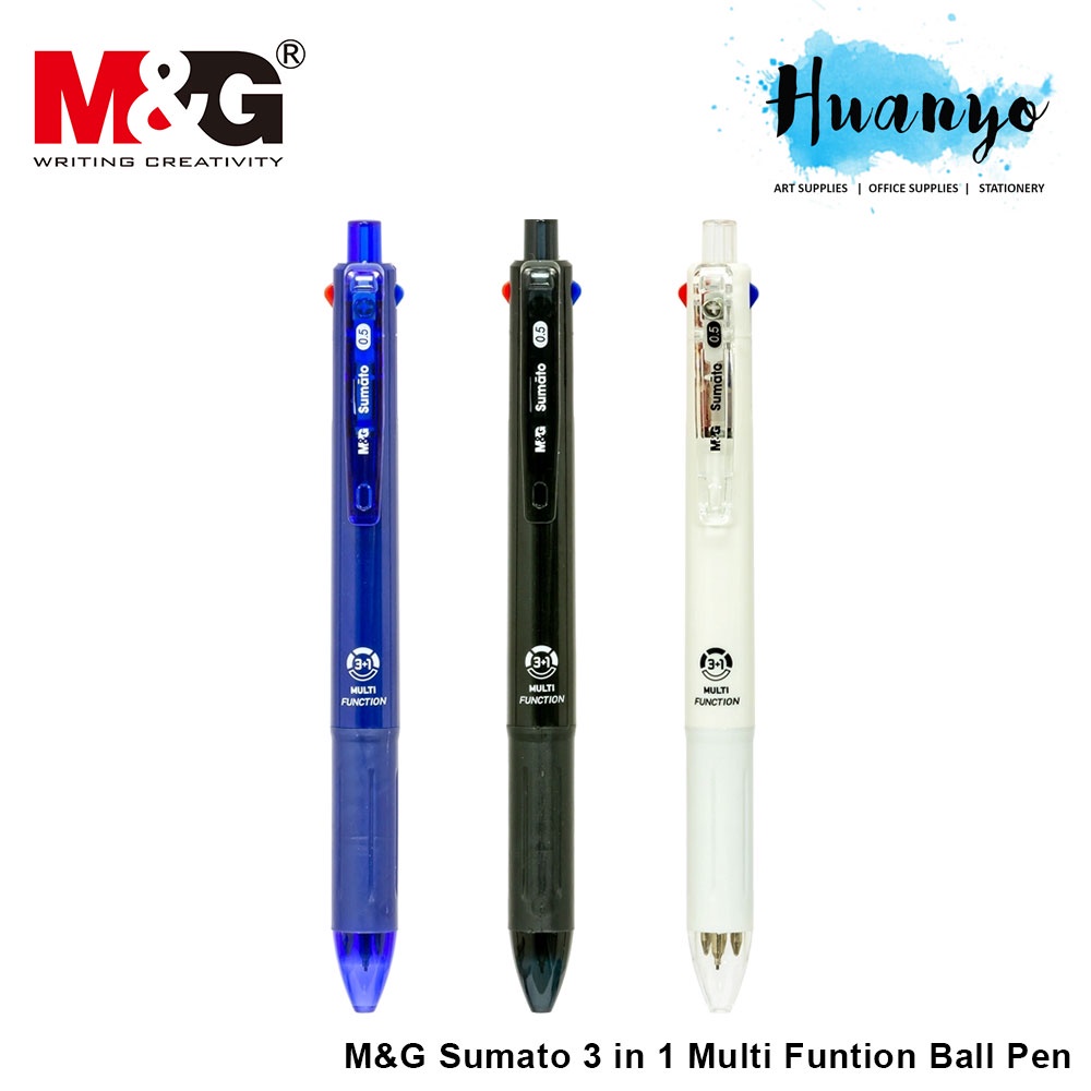 M&G Sumato 4 in 1 Multi Function Ball Pen (0.5MM Mechanical Pencil & 0 ...