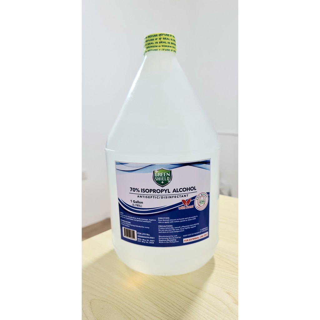 GREEN SHIELD 70% ISOPROPYL ALCOHOL GALLON | Shopee Philippines