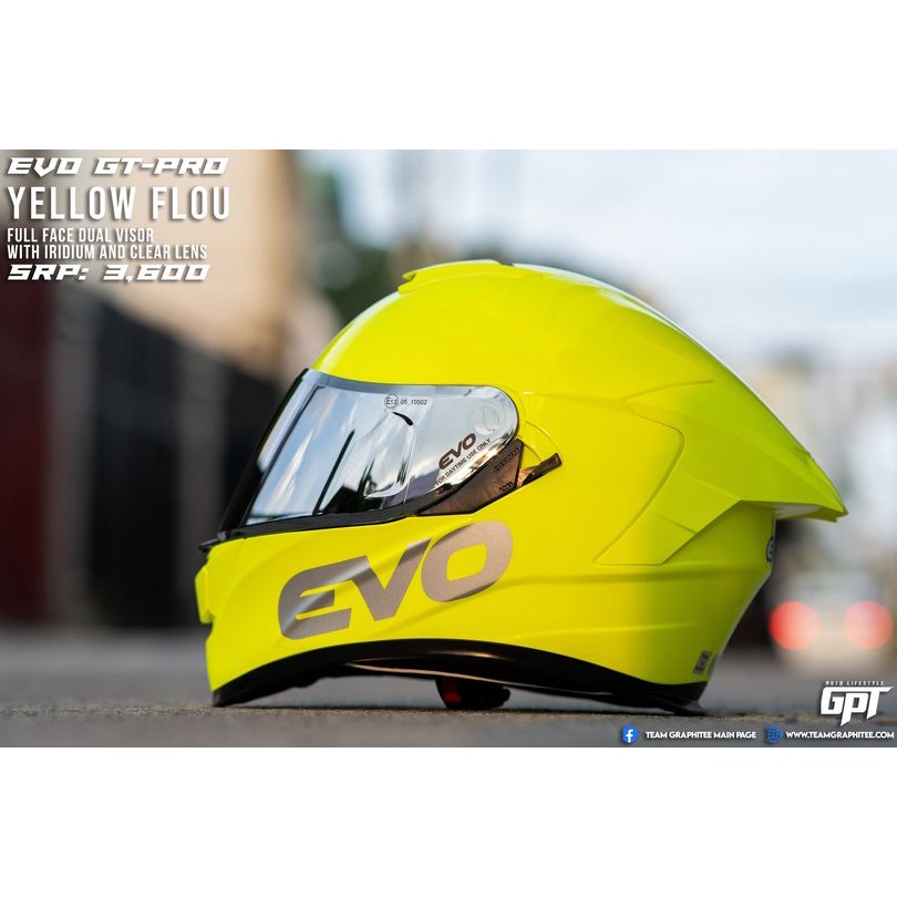 EVO HELMET GT PRO YELLOW FLUO (SILVER) | Shopee Philippines