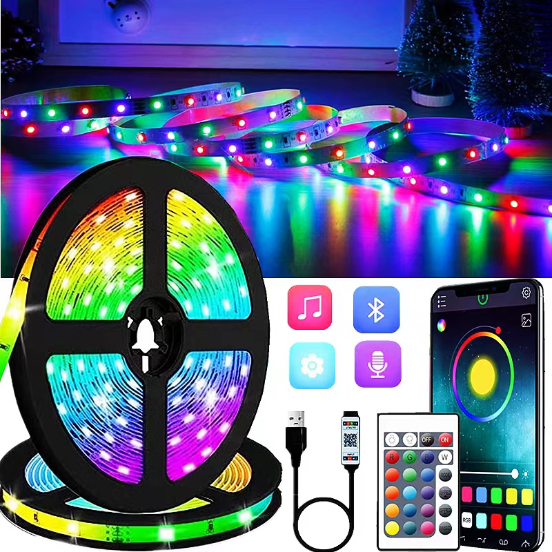 LED Strip Light RGB 2835 USB 5V 10M/3M/1M Bluetooth DIY Smart Flexible ...