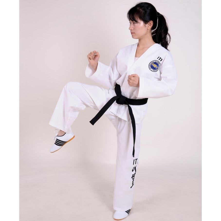 White ITF Taekwondo uniform taekwondo Karate dobok Exquisite | Shopee ...