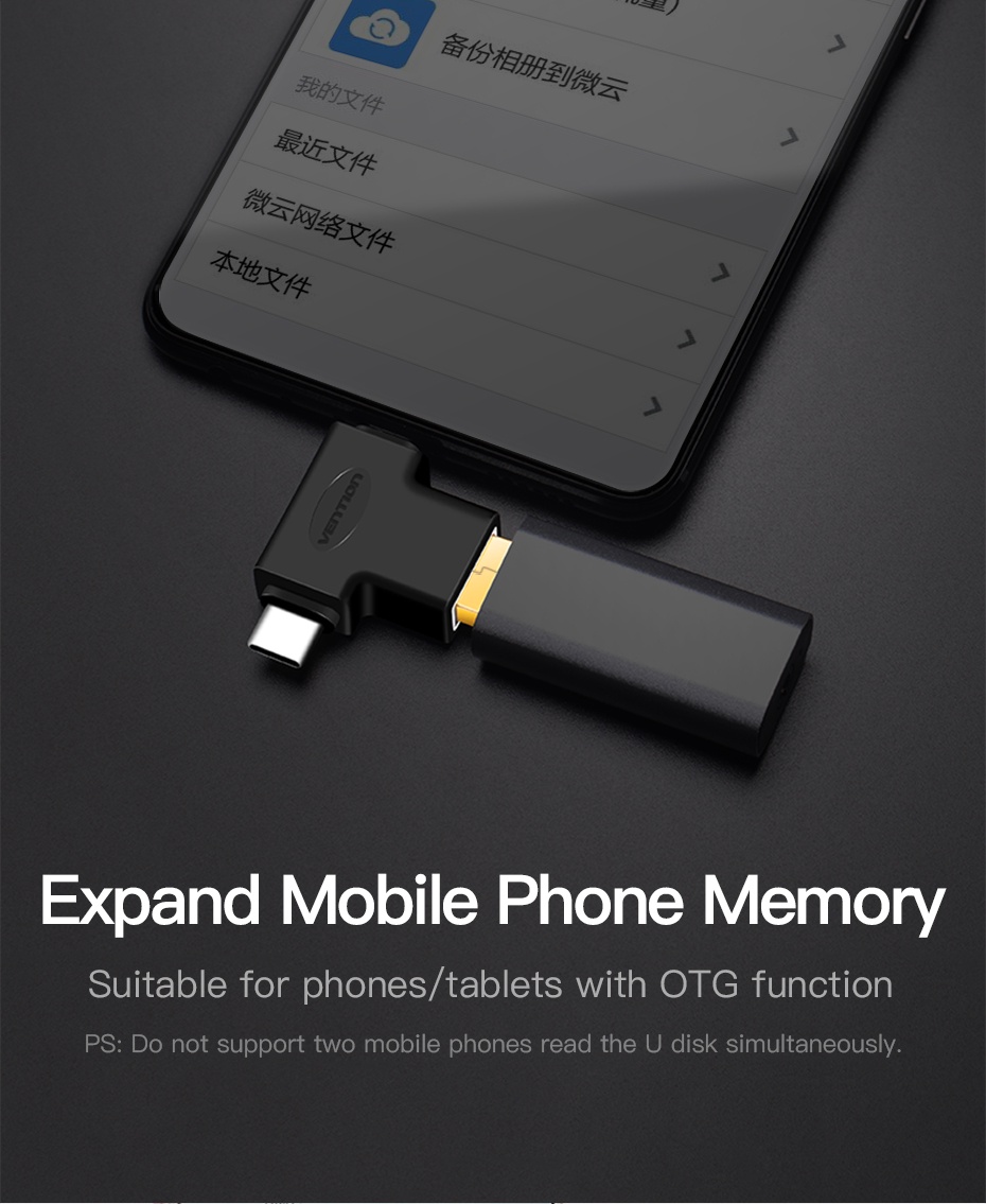 Vention Type-C To Usb 3.0 Adapter Micro 2 In 1 Otg Cable For Keyboard ...