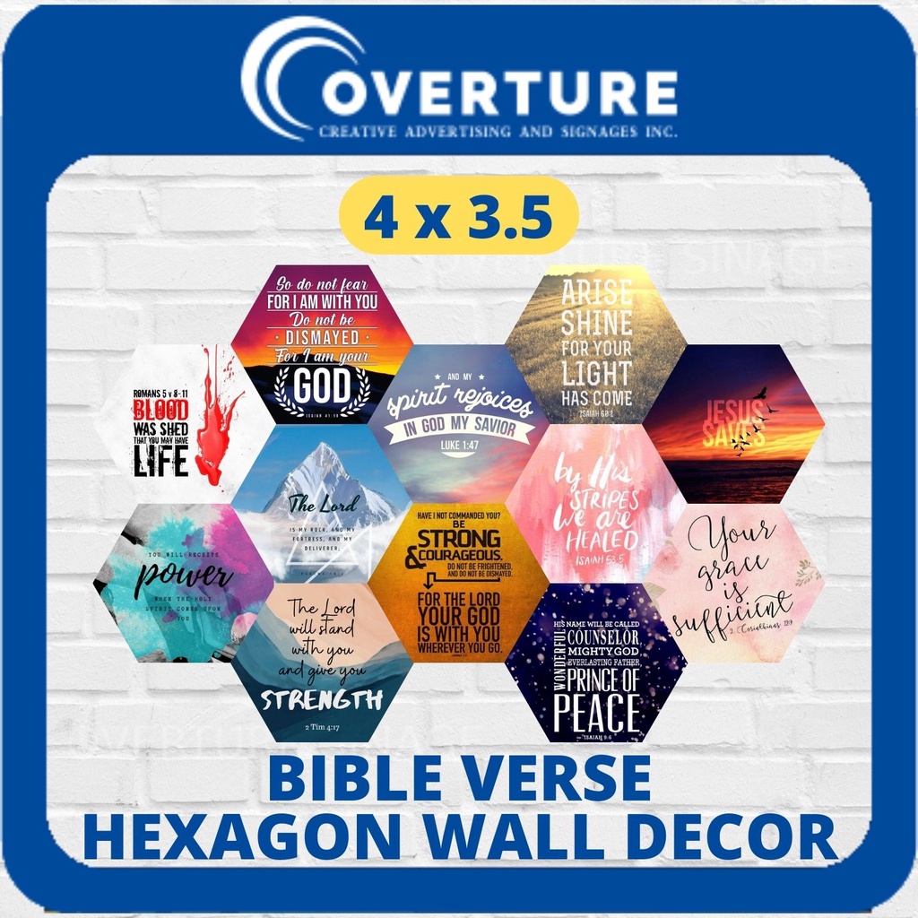 4x3.5 Hexagon Sintra Wall Frame / Bible Verse - Small Size Sintra Wall ...