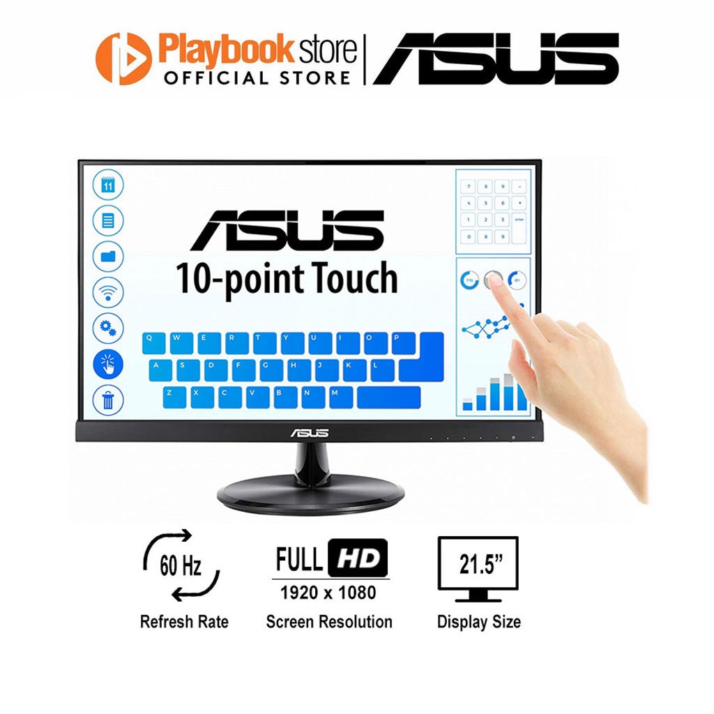 ASUS Vt229H 21.5" Touch Monitor FHD 1920X1080 10-Point Ips 178 Wide ...