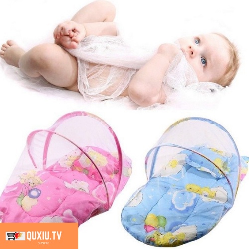 Baby mosquito net with mat pillow new born baby bed nets portable ...