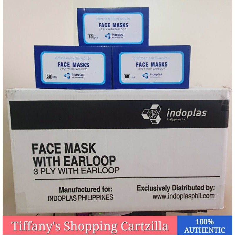 INDOPLAS FACE MASK 3 Ply with Earloop Surgical Face Masks - FDA ...