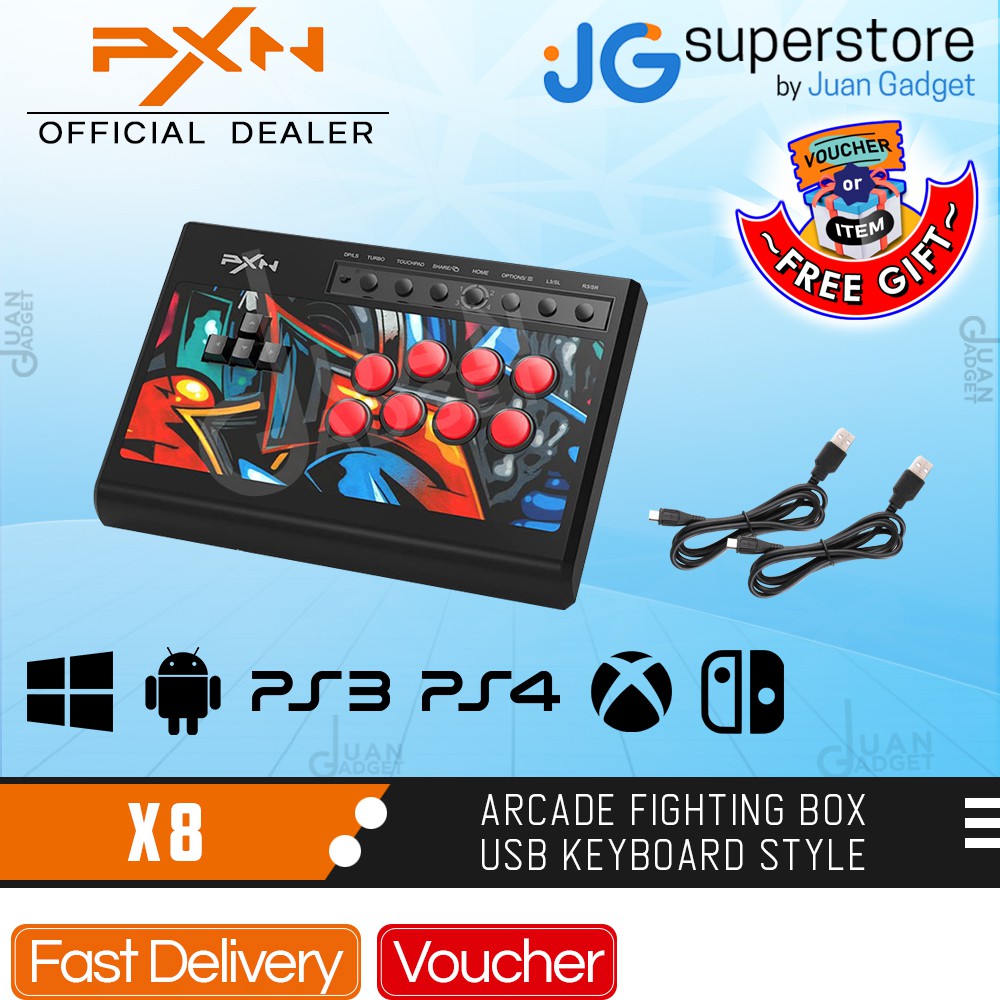 PXN X8 Arcade Fighting Box USB Keyboard Style for PC, Android PS3, PS4, XboxOne | JG Superstore ...