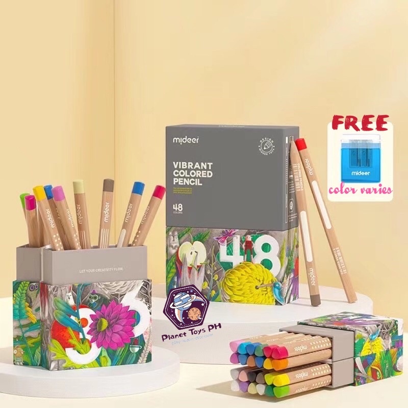 Mideer Vibrant Colored Triangular Pencil for Kids 24, 36 and 48 colors ...