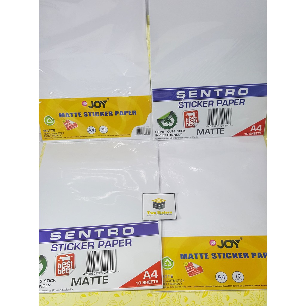 JOY / SENTRO - MATTE STICKER PAPER A4 - 10 sheets | Shopee Philippines
