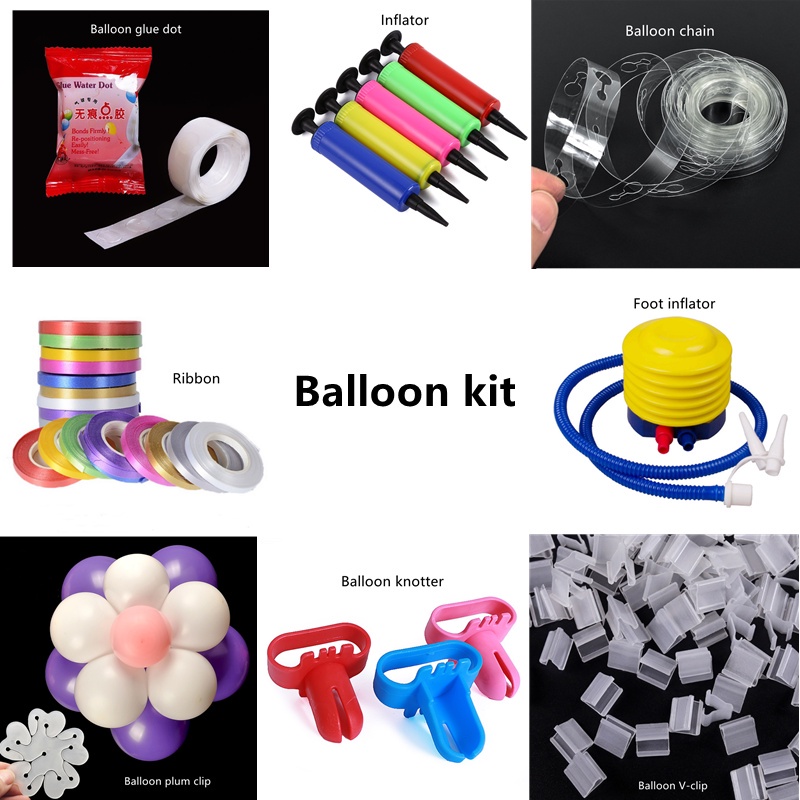 Festive Decor Balloon Accessory Set (Pump/Balloon Glue/Balloon Chain ...