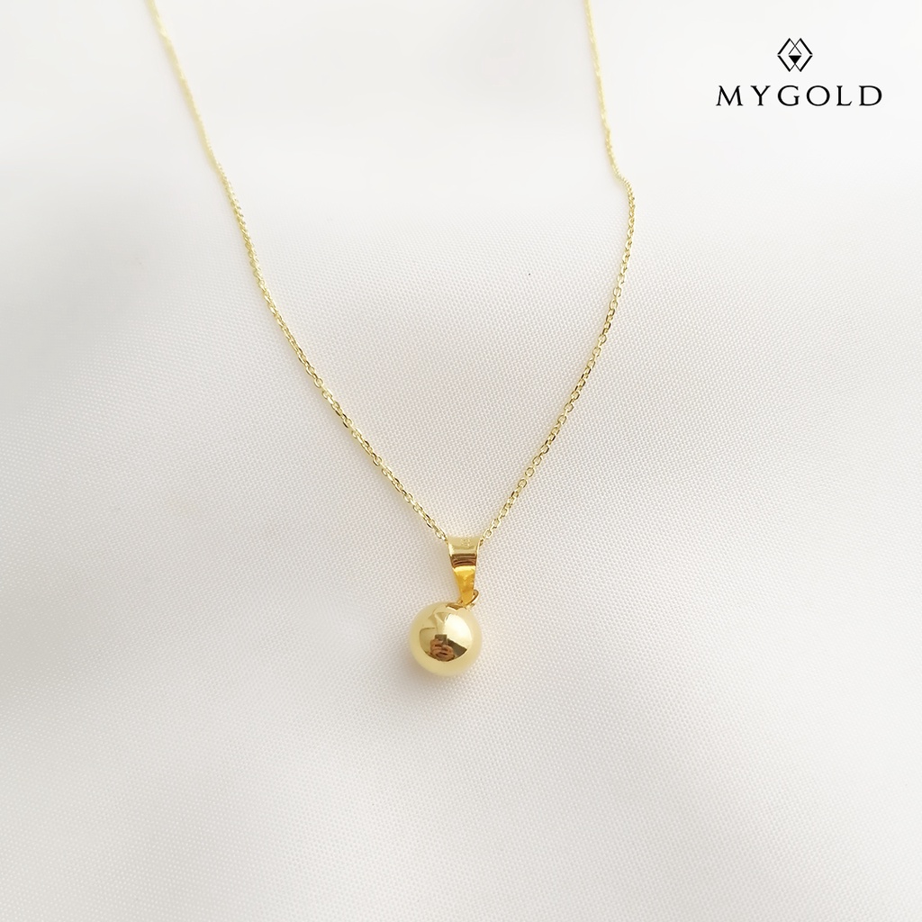 MyGold Pawnable and Authentic 18K Saudi Gold Necklace with Ball Pendant ...