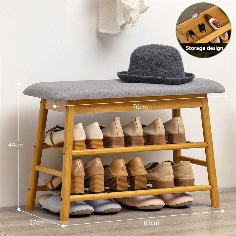 Shoe Bench Modern Shoe Rack Cabinet Shoe Stool Storage With Soft ...