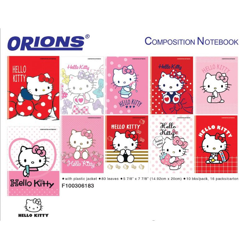 Orions Hello Kitty Composition Notebook (5 7/8" x 7 7/8") | Shopee ...