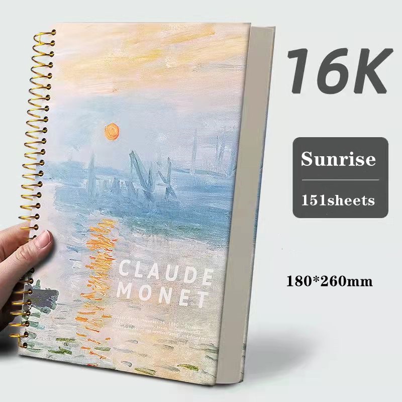 16k Van Gogh Hardbound Spiral Thick Big Notebook Sheets 151 Watercolor ...