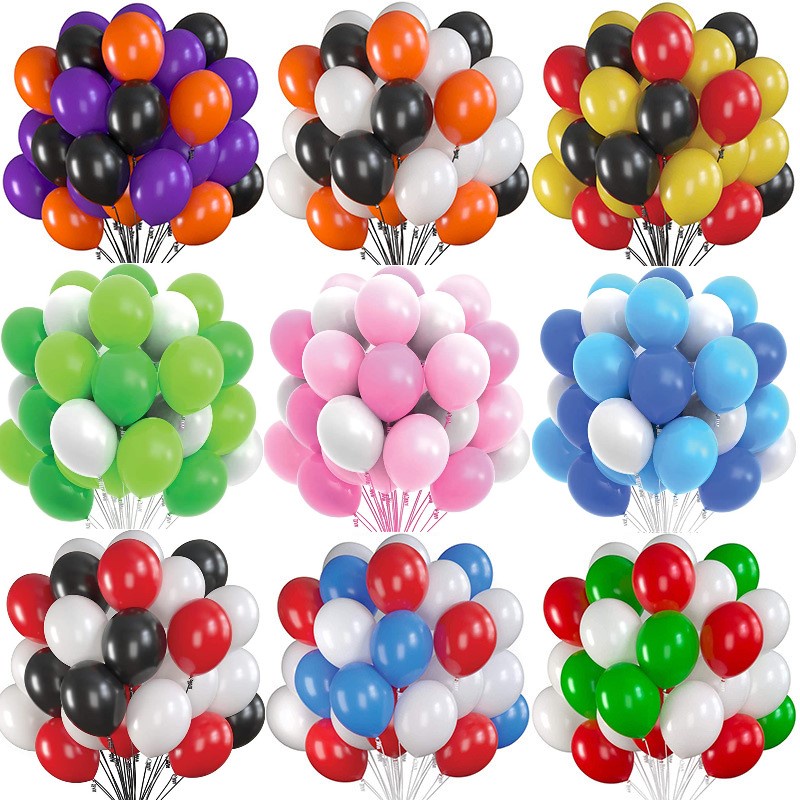 10inch Pearl Balloon Party Theme Latex Balloon Black Orange White ...