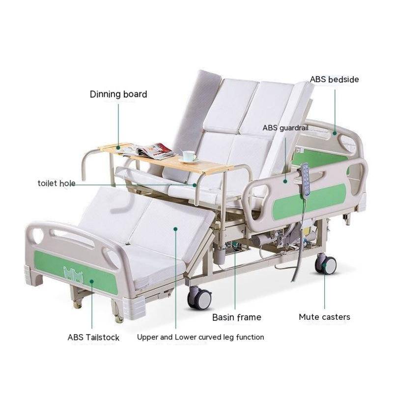 SIX Auxiliary Functions Electric Nursing Bed Multifunctional Patient ...