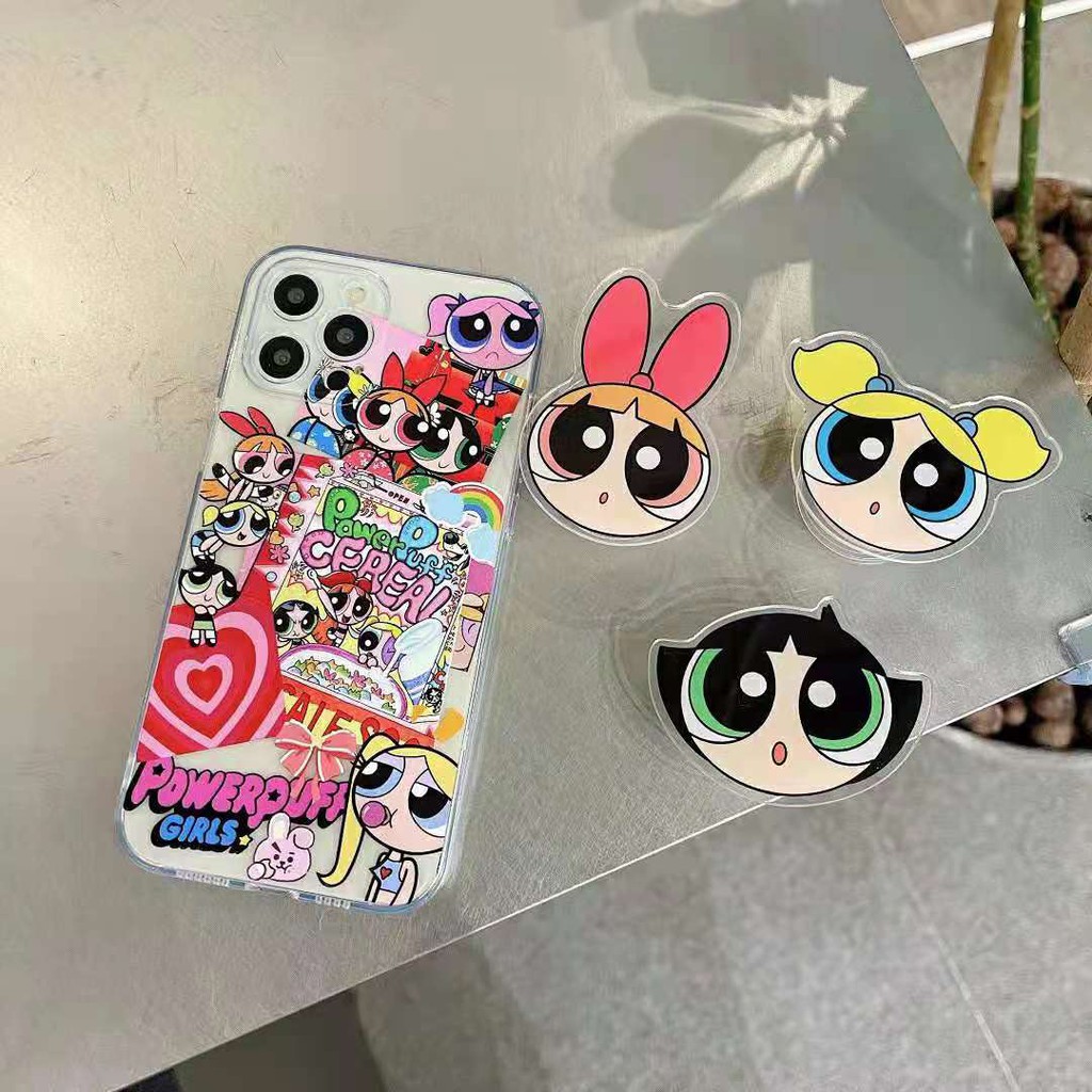 Powerpuff Girls+Bracket iPhone13 11 12 Pro MAX Xs XR i7 Plus Phone Case ...