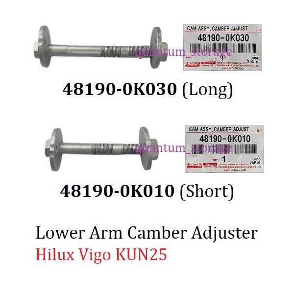 Toyota Lower Arm Adjust Camber Nut Bolt Adjuster 48190-0K010 0K030 ...