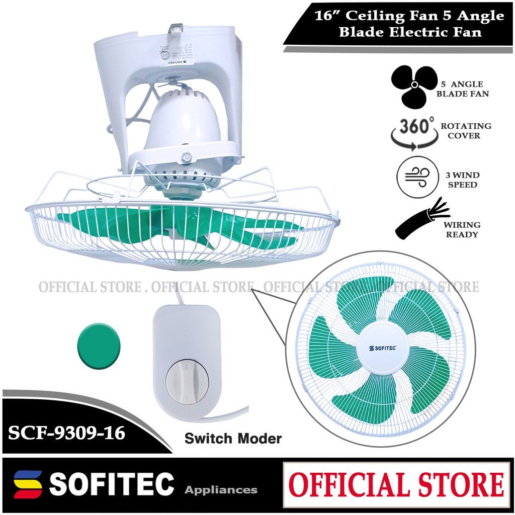 Sofitec Ceiling Fan Electric Fan Plastic Blade Fan Multi-Oscillating ...