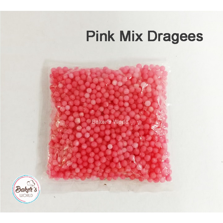 Edible Pink Dragees for Cake and Pastries Decorations Different Sizes ...